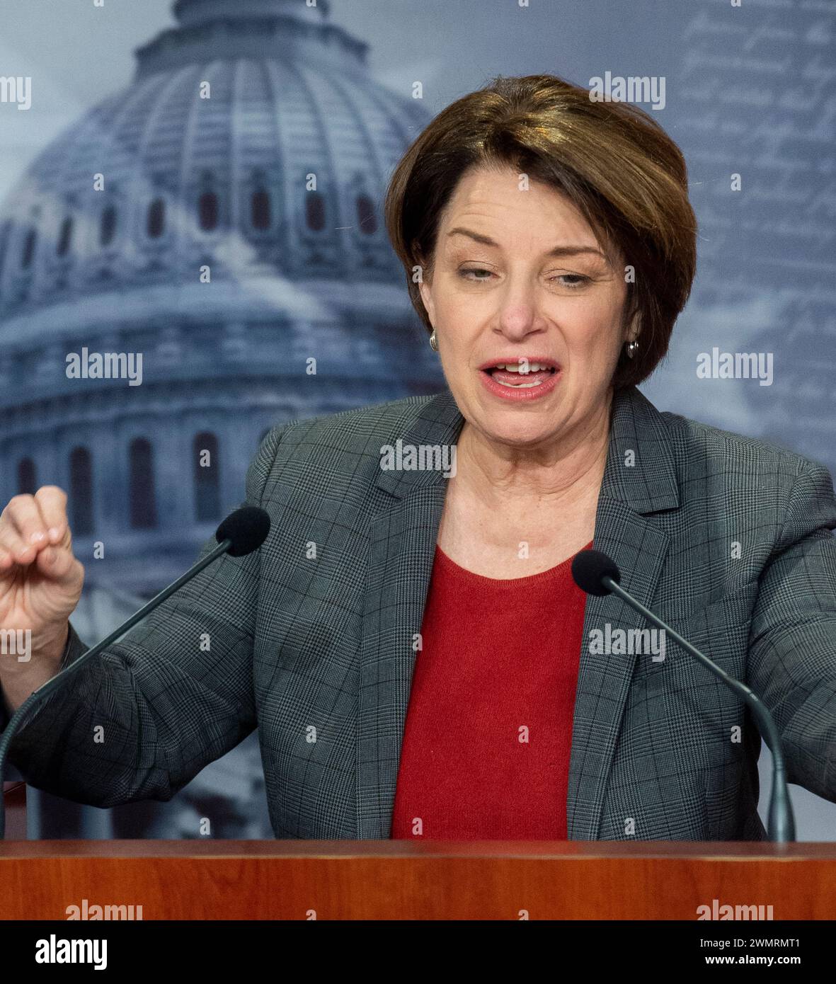 United States Senator Amy Klobuchar (Democrat of Minnesota) offers ...