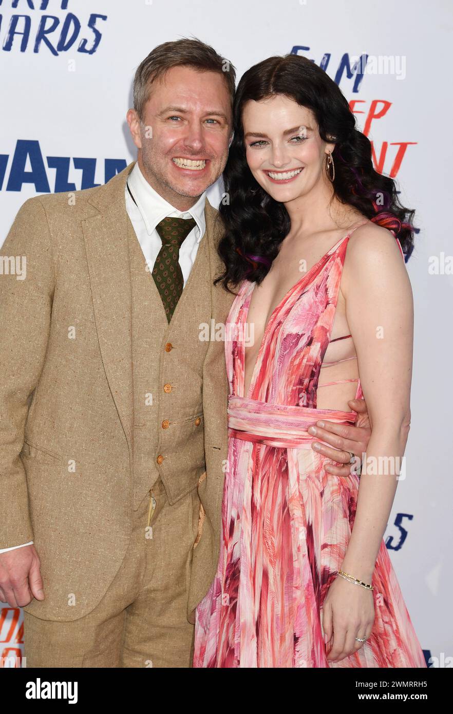 SANTA MONICA, CALIFORNIA - FEBRUARY 25: (L-R) Chris Hardwick and Lydia Hearst attend the 2024 ...