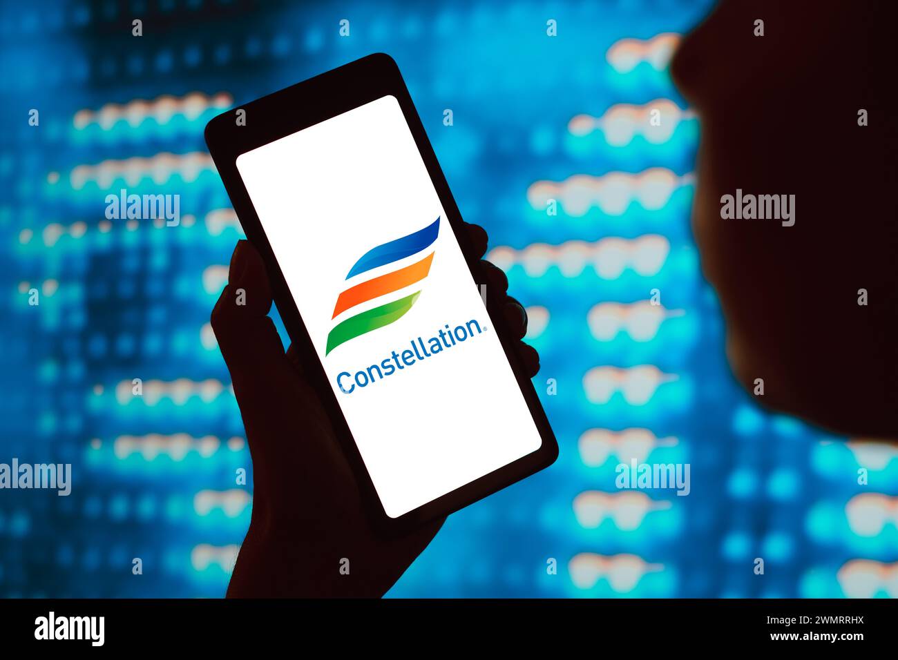 In this photo illustration, the Constellation Energy Corporation logo ...