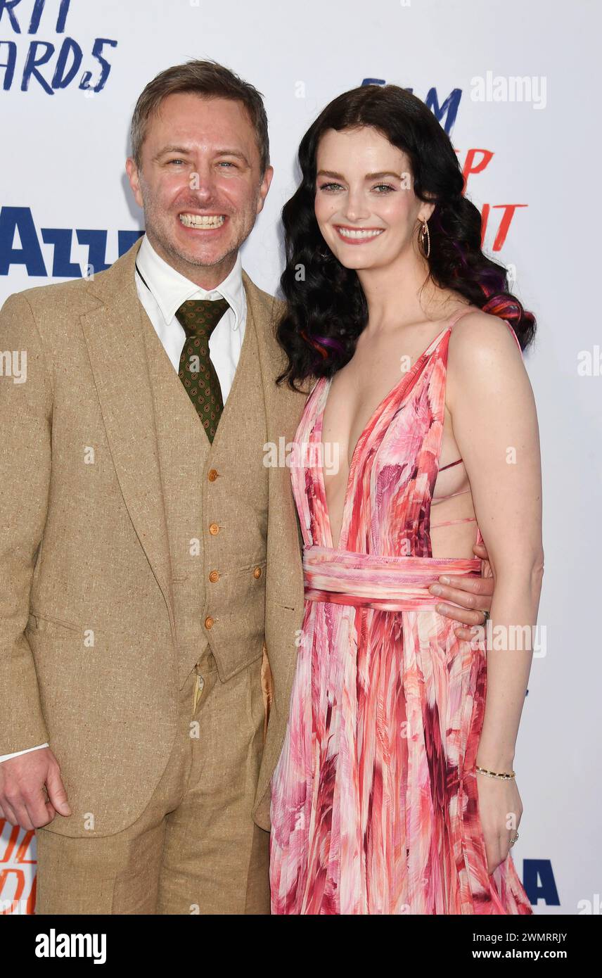 SANTA MONICA, CALIFORNIA - FEBRUARY 25: (L-R) Chris Hardwick and Lydia Hearst attend the 2024 ...