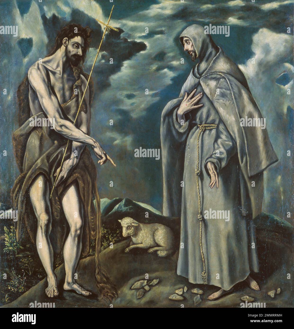 El Greco - Saint John the Baptist and Saint Francis of Assisi (1590 10c ...
