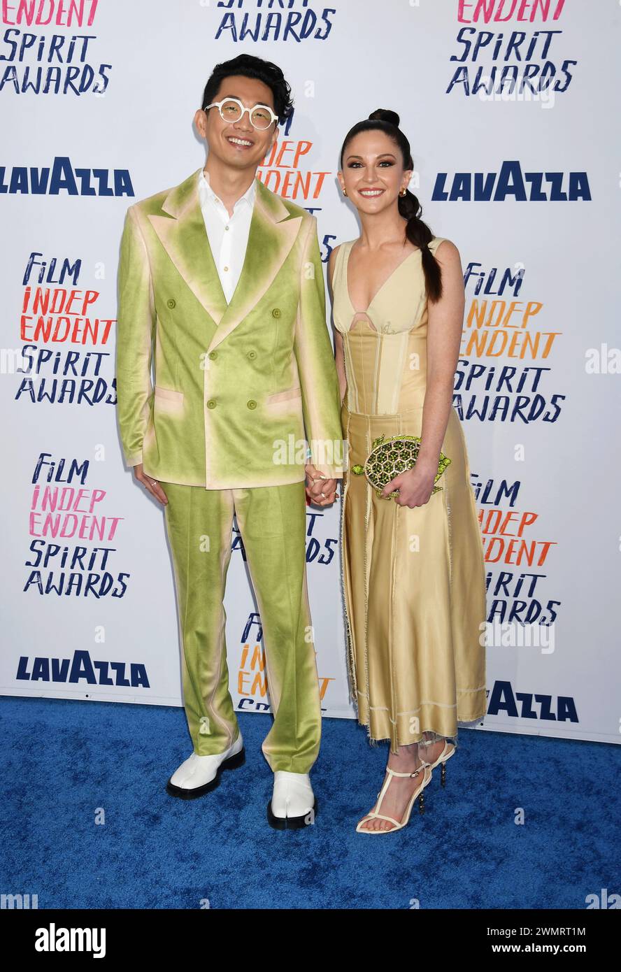 SANTA MONICA, CALIFORNIA - FEBRUARY 25: (L-R) Lee Sung Jin and Caitlin Solone Lee attend the ...