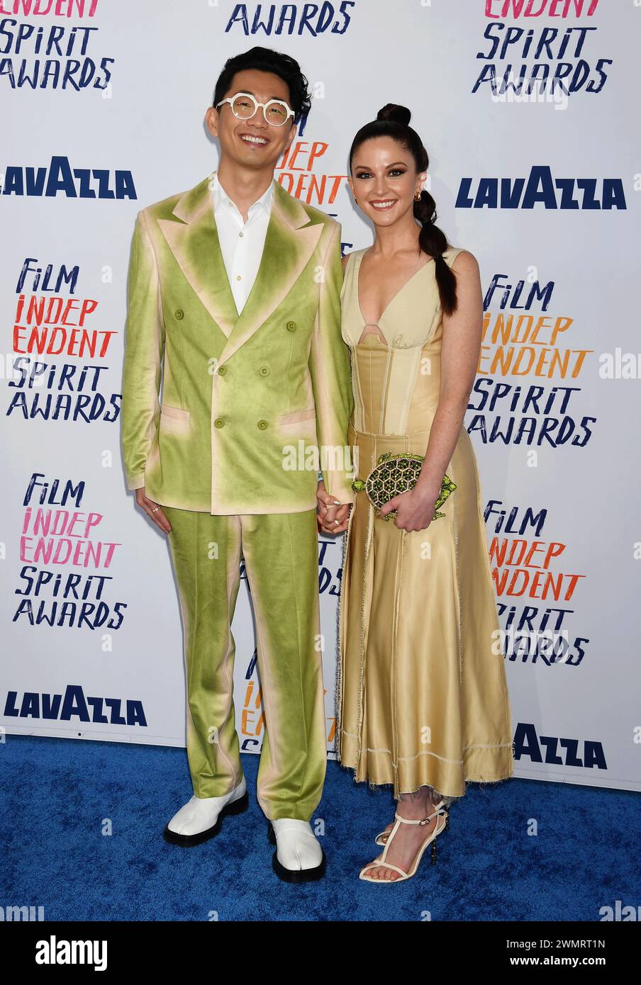 SANTA MONICA, CALIFORNIA - FEBRUARY 25: (L-R) Lee Sung Jin and Caitlin Solone Lee attend the ...