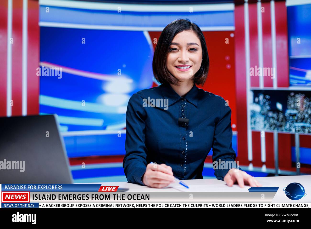 Asian reporter presents new island appearance on television show, rare ...