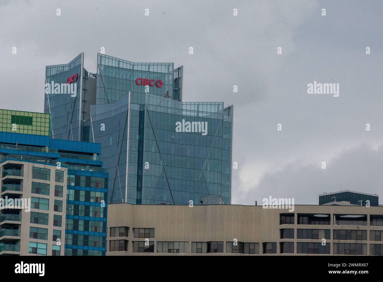 Toronto, ON, Canada – August 17, 2023: Close-up of CIBC sign on the building. Canadian Imperial ...