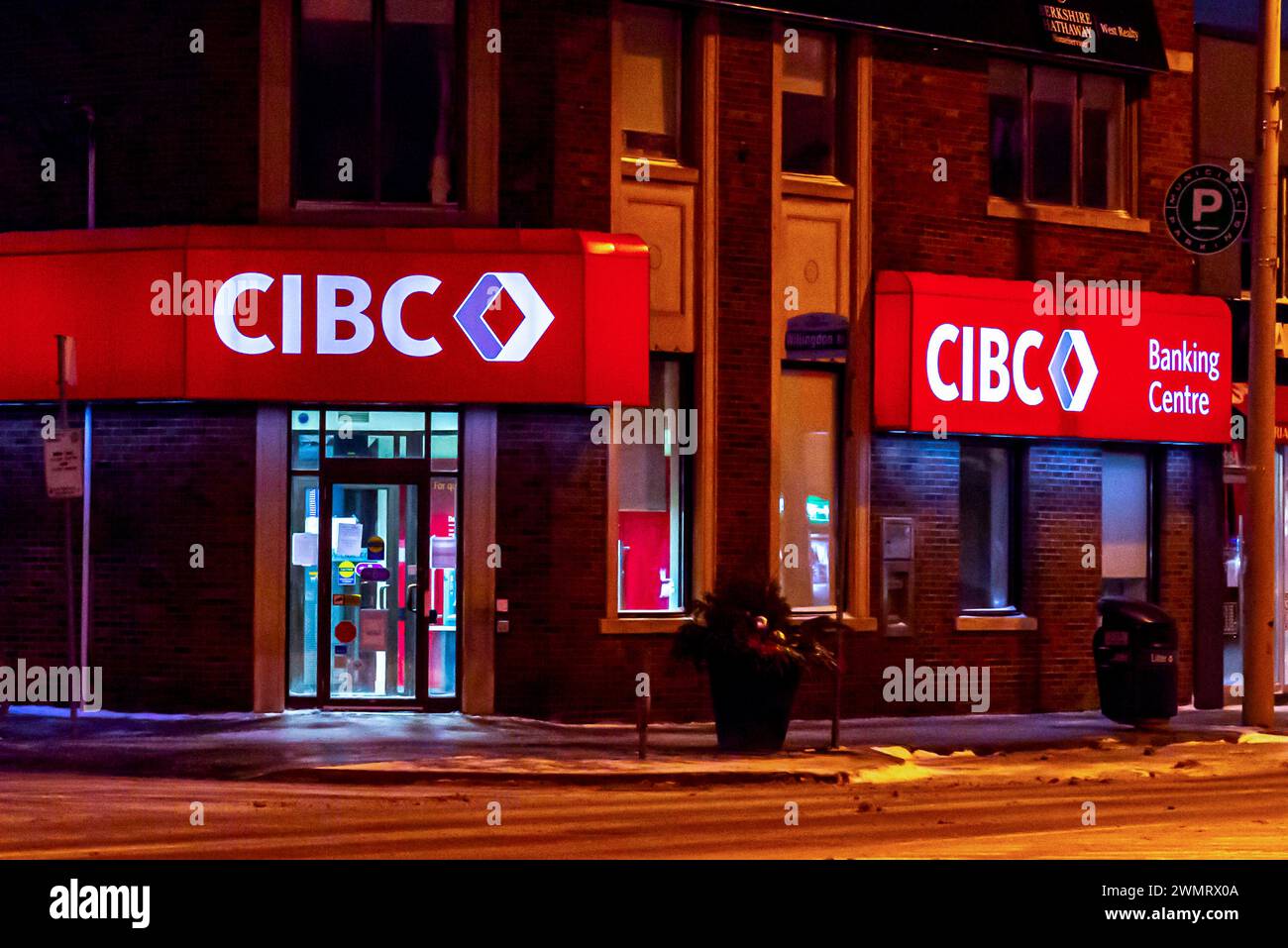 Toronto, ON, Canada – August 17, 2023: Close-up of CIBC sign on the ...
