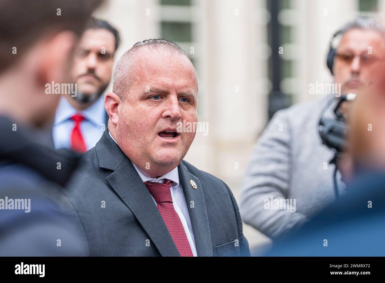 NYPD Assistant Bureau Chief Jerry O'Sullivan speaks to the media ...