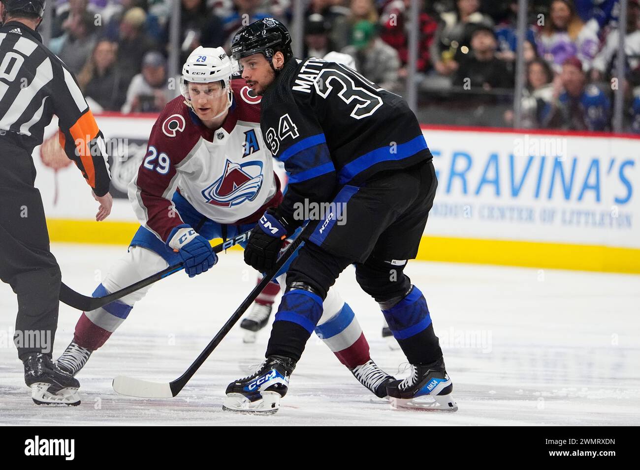 Toronto Maple Leafs center Auston Matthews (34) and Colorado Avalanche ...