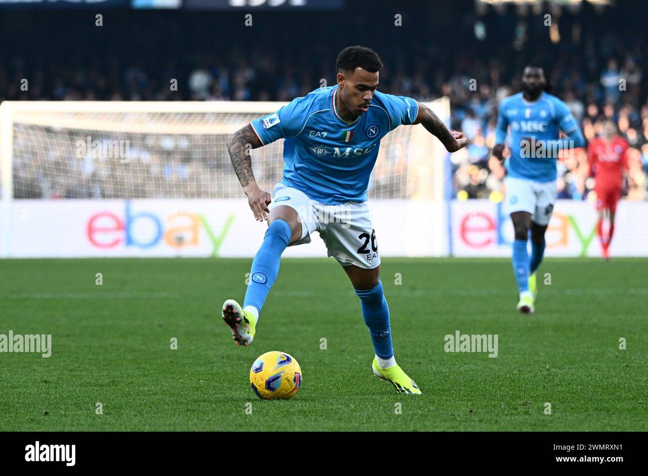 Cyril Ngonge of SSC Napoli in action during the Serie A TIM match ...