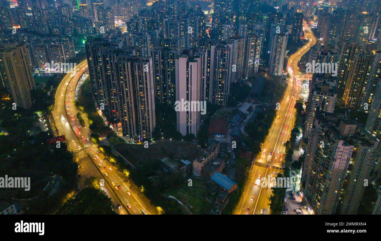 CHONGQING, CHINA - FEBRUARY 27, 2024 - An aerial photo shows a cluster ...