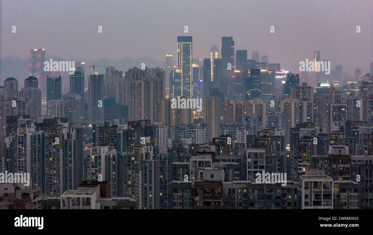 CHONGQING, CHINA - FEBRUARY 27, 2024 - An aerial photo shows a cluster ...