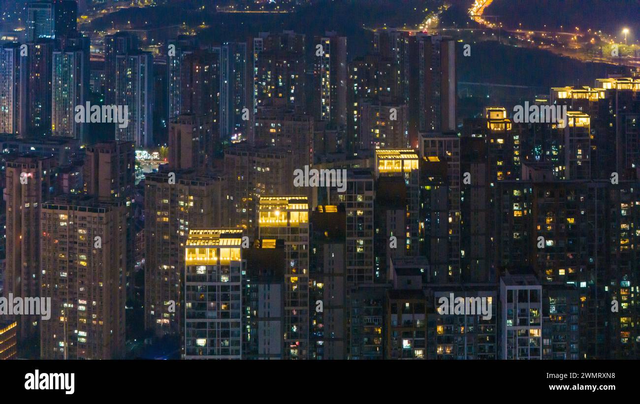 CHONGQING, CHINA - FEBRUARY 27, 2024 - An aerial photo shows a cluster ...