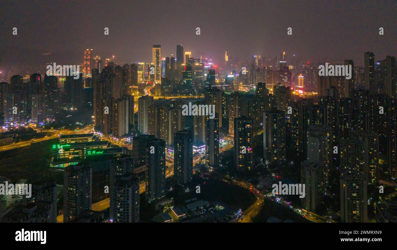 CHONGQING, CHINA - FEBRUARY 27, 2024 - An aerial photo shows a cluster ...