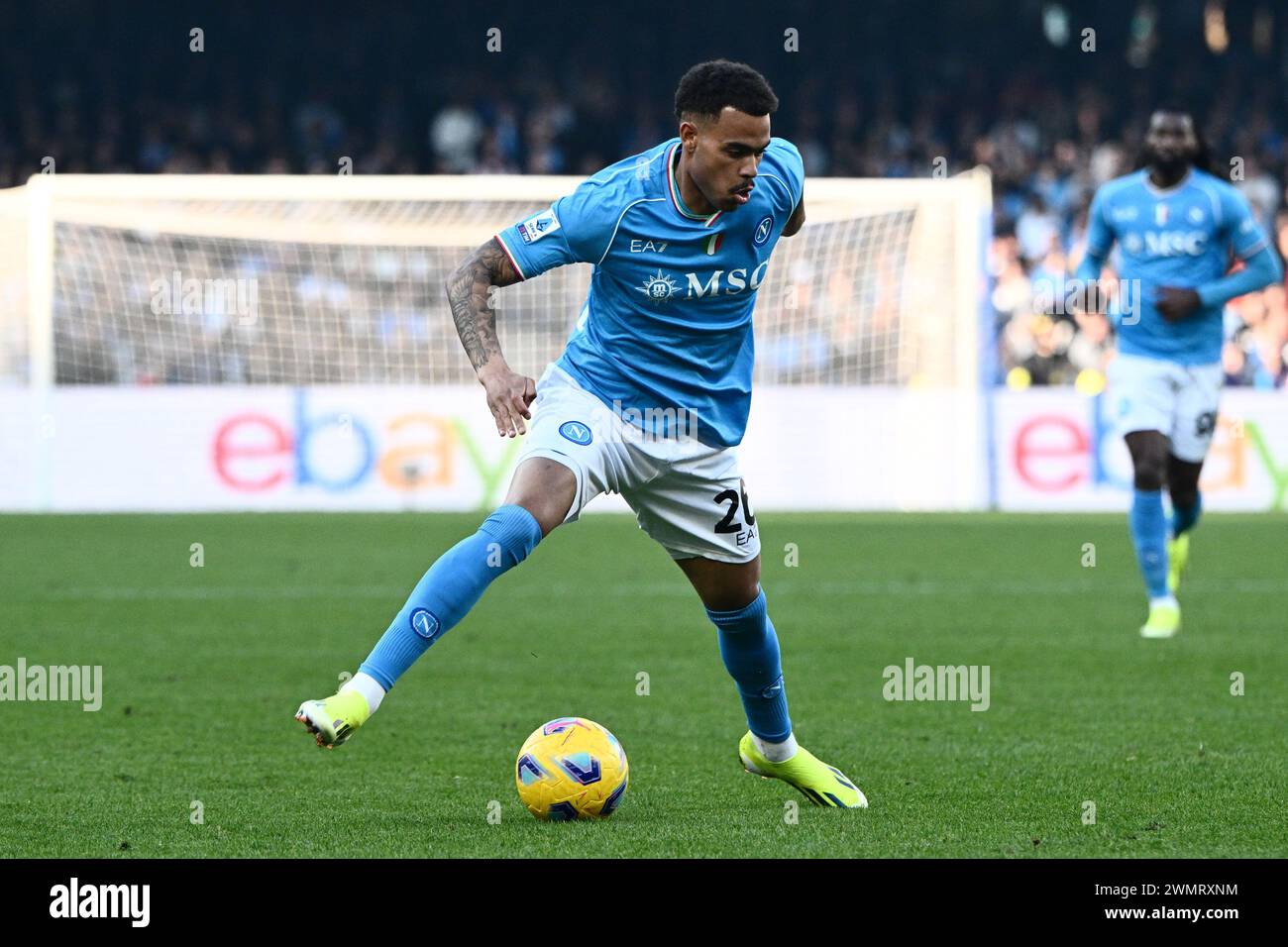 Cyril Ngonge of SSC Napoli in action during the Serie A TIM match ...