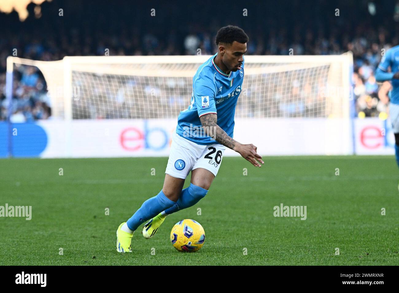 Cyril Ngonge of SSC Napoli in action during the Serie A TIM match ...
