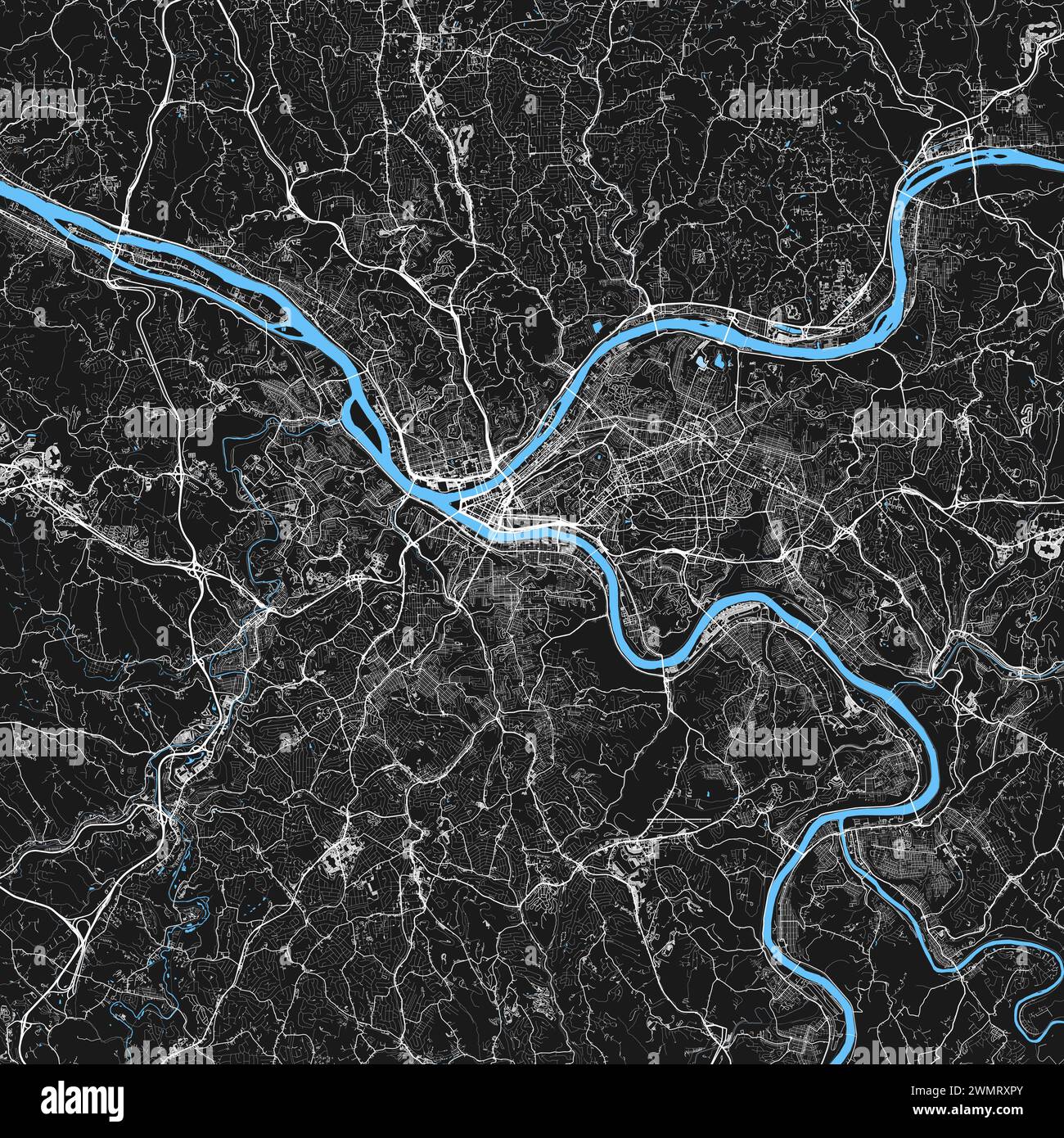 Map of Pittsburgh, Pennsylvania, USA Stock Vector Image & Art - Alamy