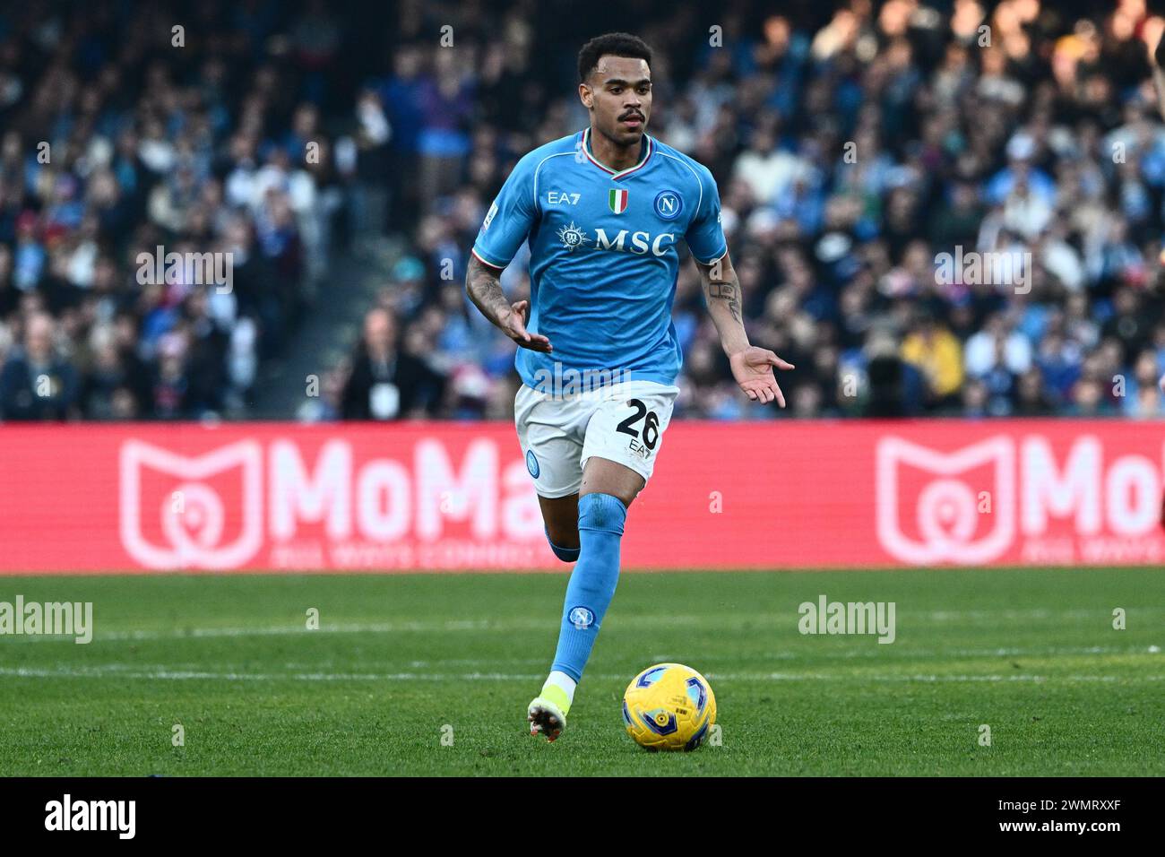 Cyril Ngonge of SSC Napoli in action during the Serie A TIM match ...