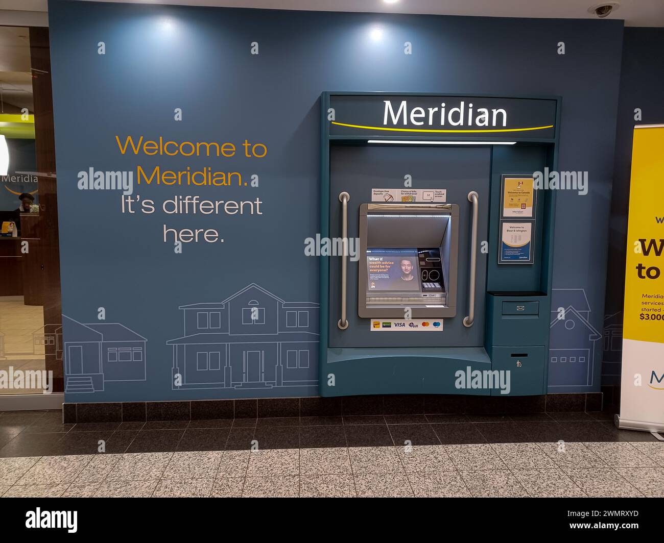 Toronto, ON, Canada - February 17, 2023: View at Meridian Bank logo in ...