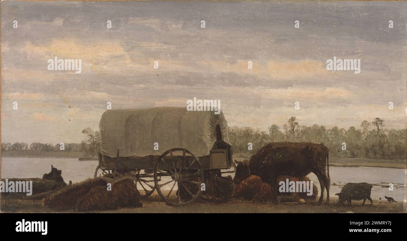 Bierstadt Albert - Nooning on the Platte (1859c Stock Photo - Alamy