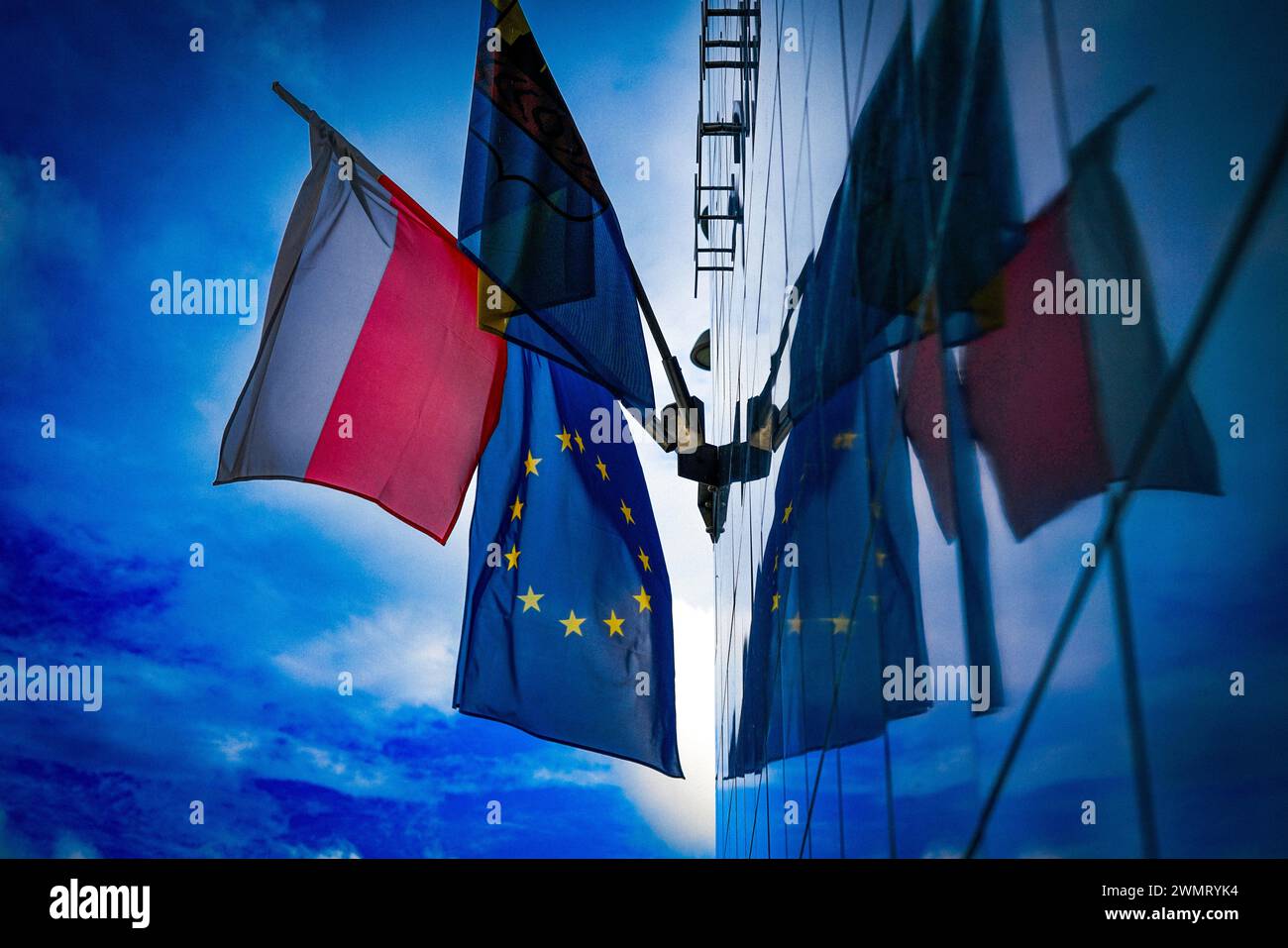 European union poland flags hi-res stock photography and images - Alamy