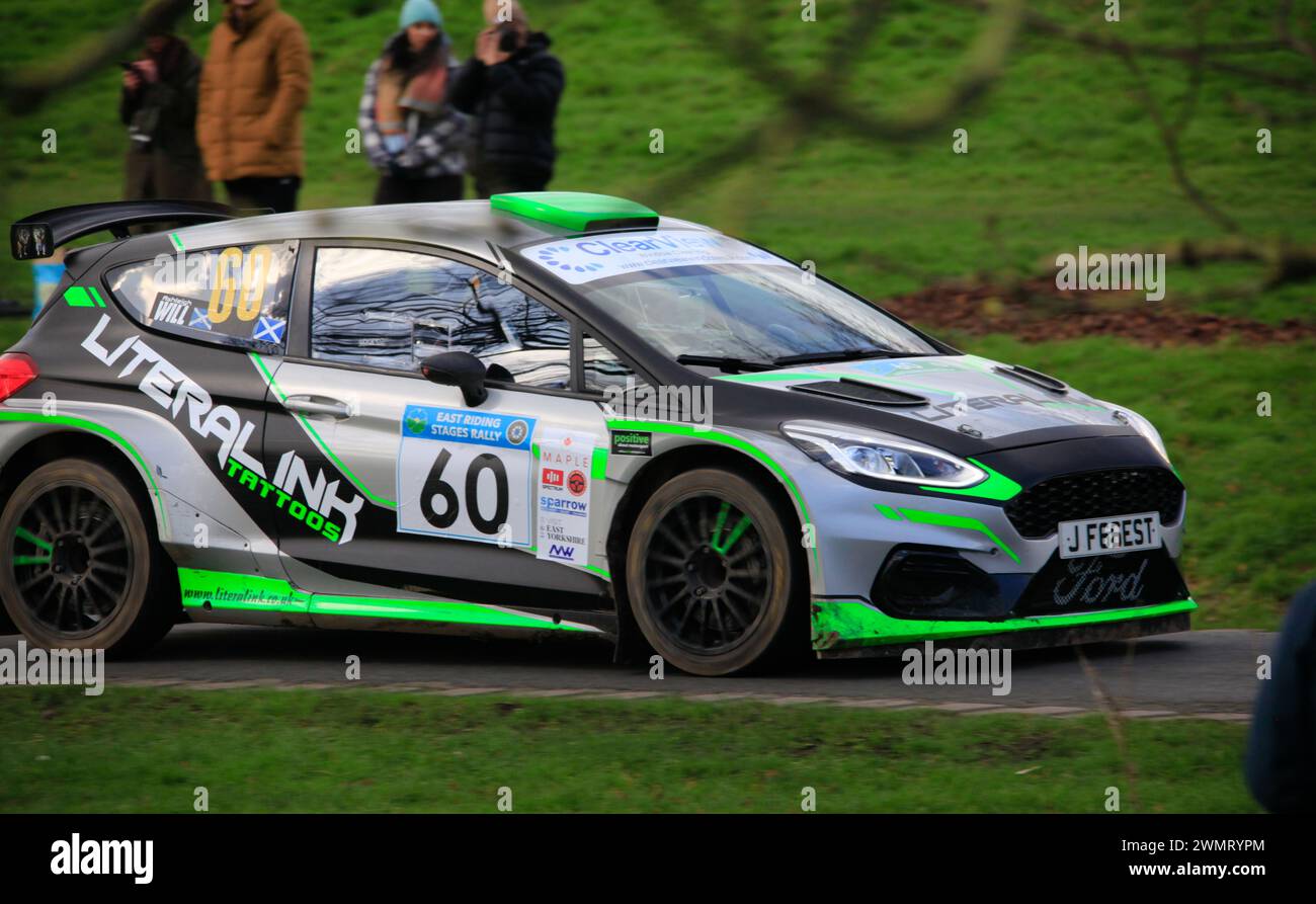 Rally car in action on Beverley Westwood East Yorkshire in Beverley ...
