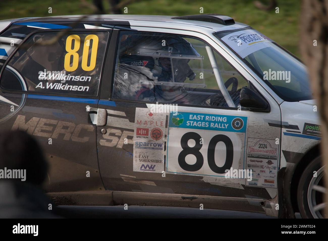 Rally car in action on Beverley Westwood East Yorkshire in Beverley ...