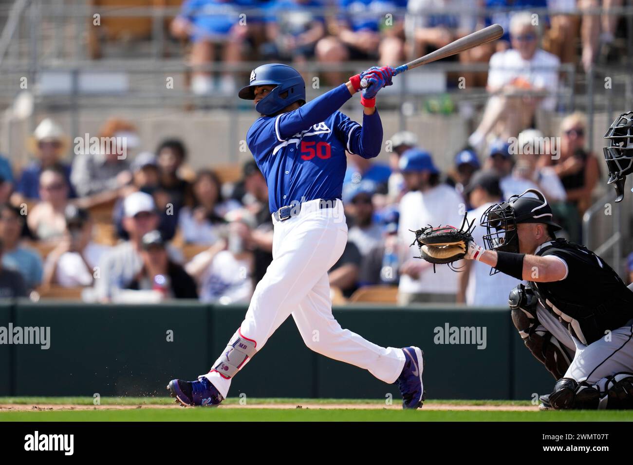 Los Angeles Dodgers' Mookie Betts grounds out during the first inning ...