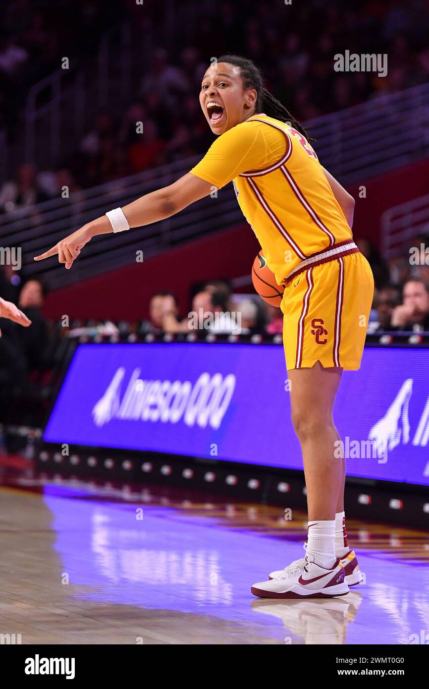 LOS ANGELES, CA - FEBRUARY 23: USC Trojans guard McKenzie Forbes (25 ...