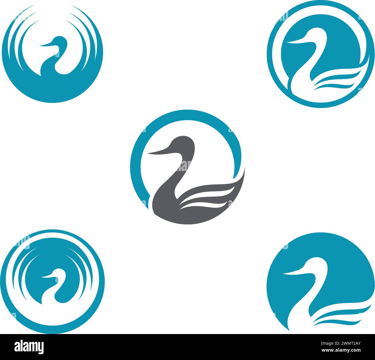 Goose Logo Template illustration isolated sign symbol Stock Vector ...