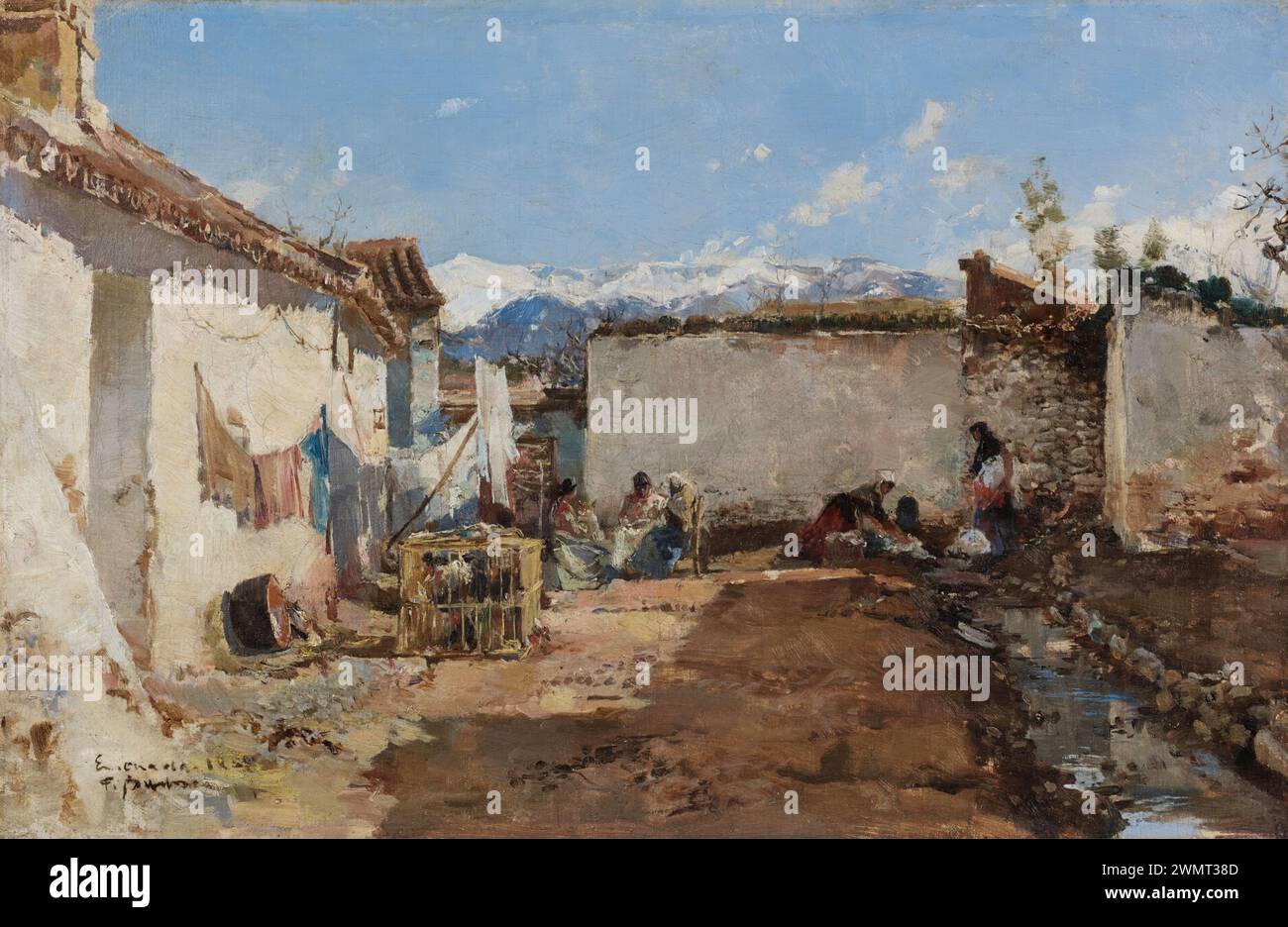 Buchser Frank - Spanish Backyard in Sunlight (1858 Stock Photo - Alamy