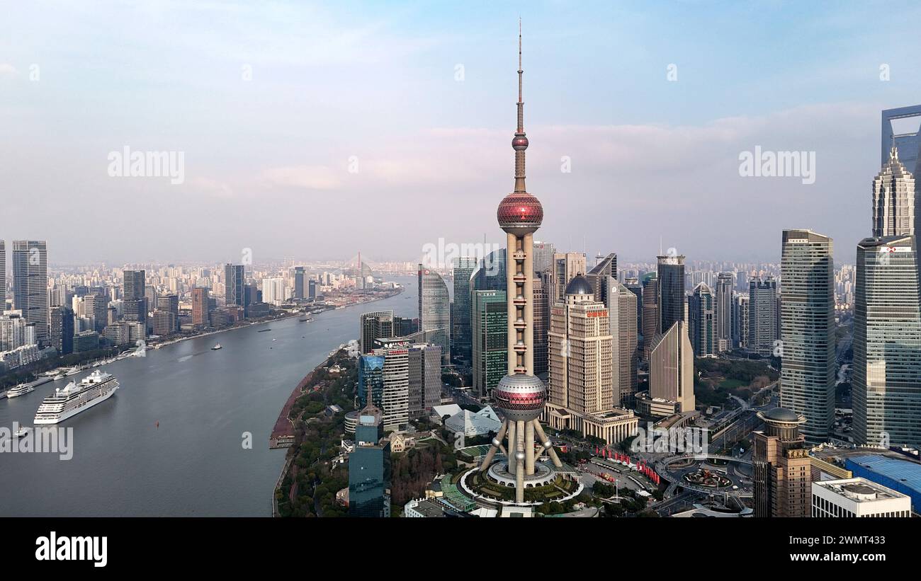 SHANGHAI, CHINA - FEBRUARY 27, 2024 - An aerial photo shows the ...