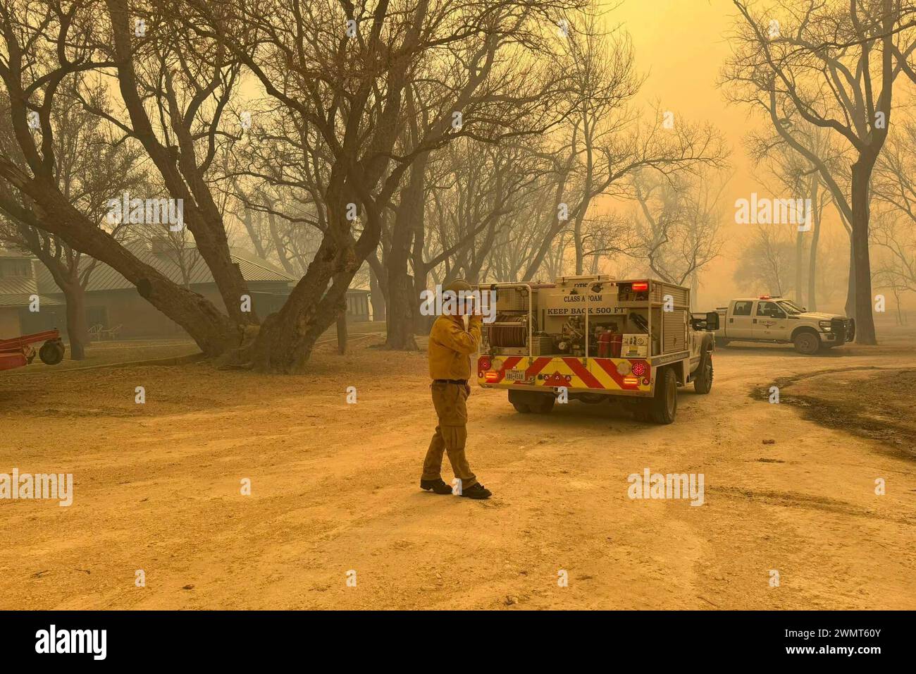 In this photo provided by the Flower Mound, Texas, Fire Department ...