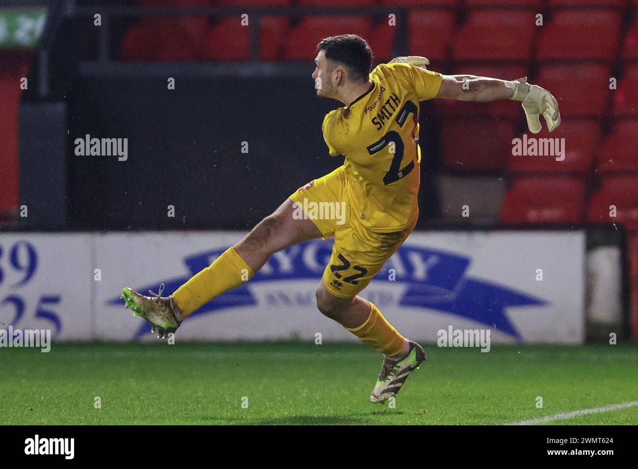 Walsall, UK. 27th Feb, 2024. Walsall's goalkeeper, Jackson Smith in ...