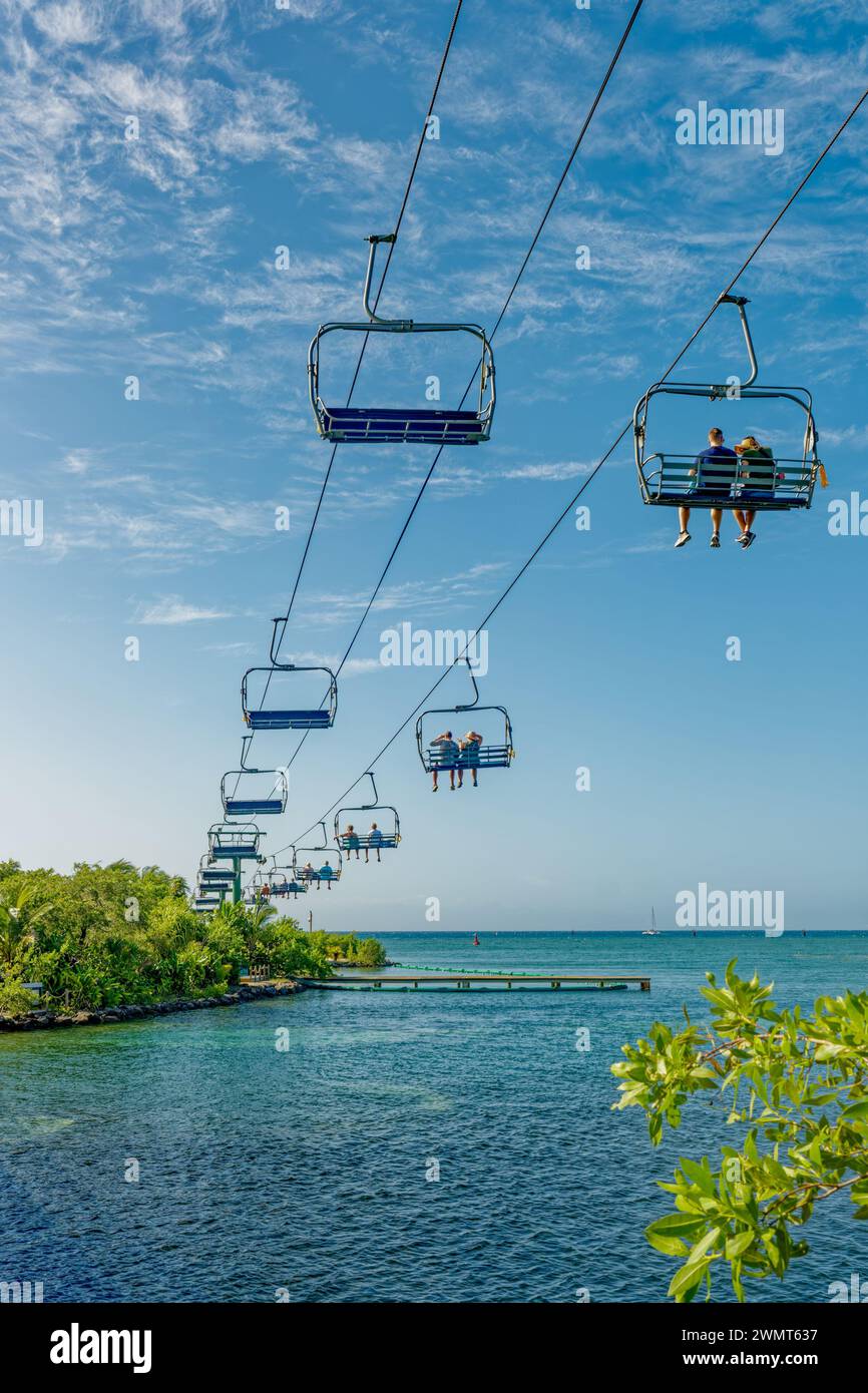 Magical Flying Chair at Mahogany Bay in Roatan Stock Photo - Alamy