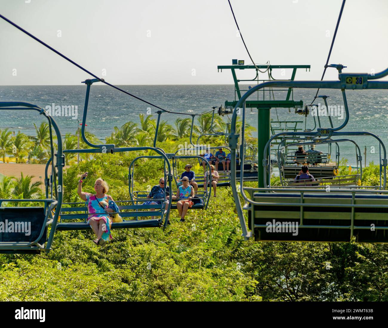 Magical Flying Chair at Mahogany Bay in Roatan Stock Photo - Alamy