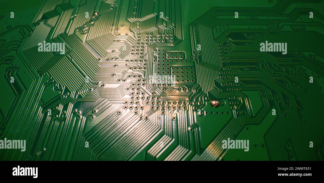 Technology hardware background. High tech electronic circuit board ...