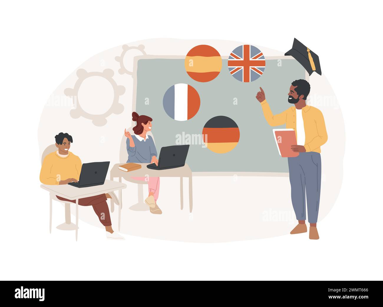 Foreign language workshop isolated concept vector illustration. Foreign ...