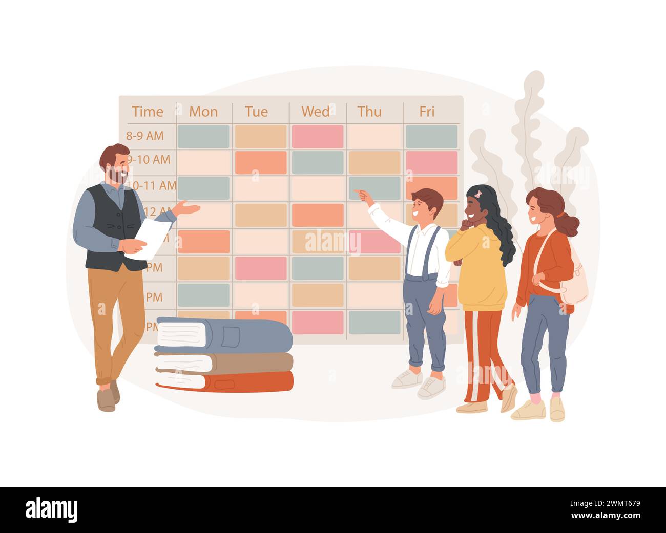 School curriculum isolated concept vector illustration. Homeschooling ...