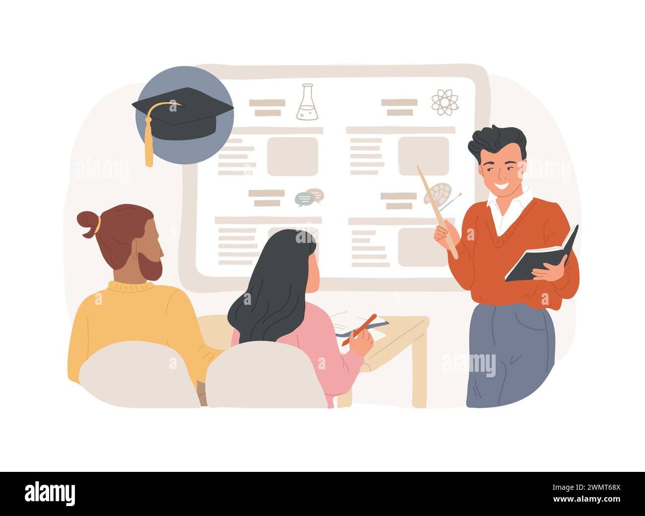 Professional development of teachers isolated concept vector ...