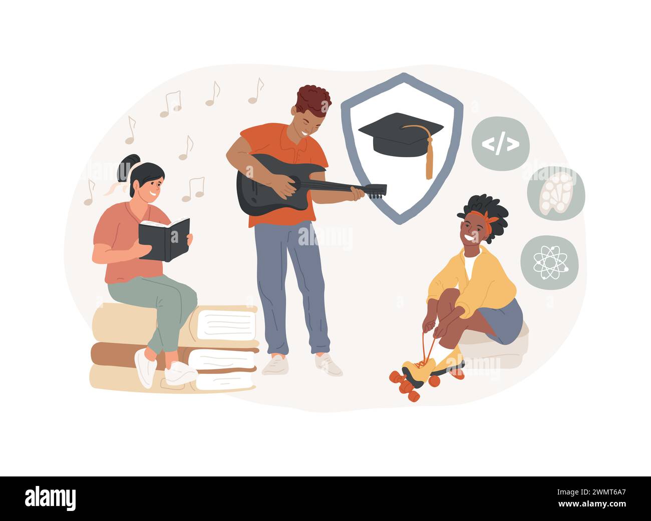 Student club isolated concept vector illustration. Student organization ...