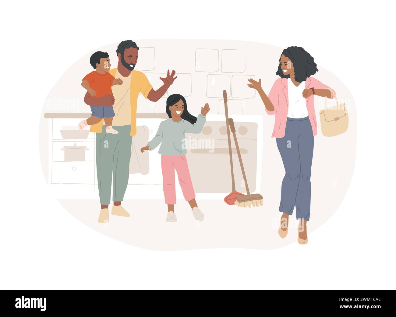 Stay-at-home dads isolated concept vector illustration. Stay-at-home ...