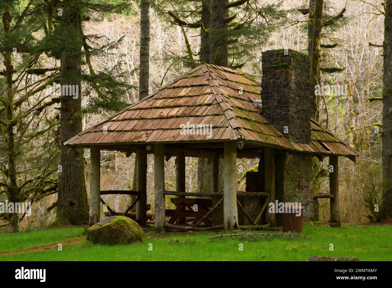 Hebo Lake picnic shelter built by Civilian Conservation Corps (CCC ...