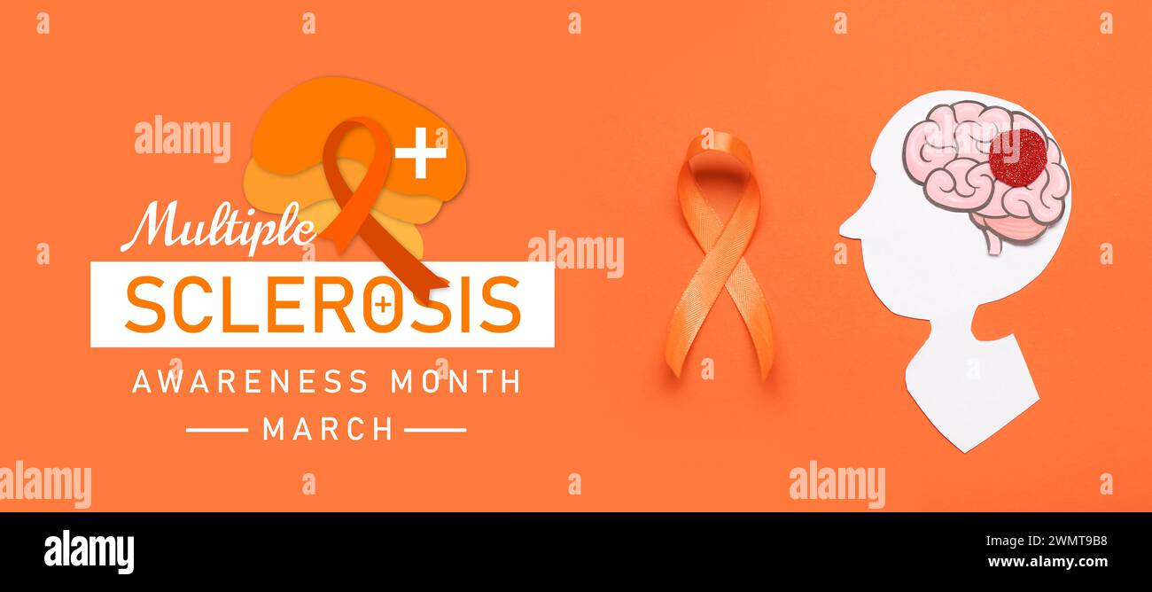 Awareness banner for Multiple Sclerosis Awareness Month with paper ...