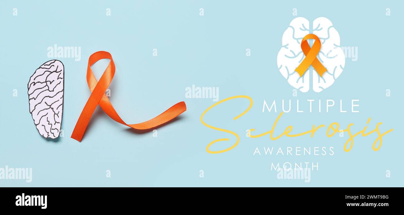 Awareness banner for Multiple Sclerosis Awareness Month with paper ...
