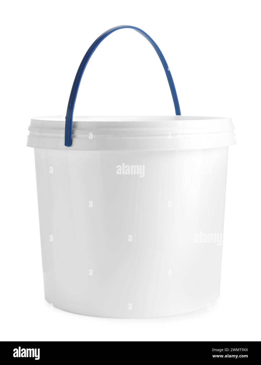 One blank plastic bucket isolated on white Stock Photo - Alamy