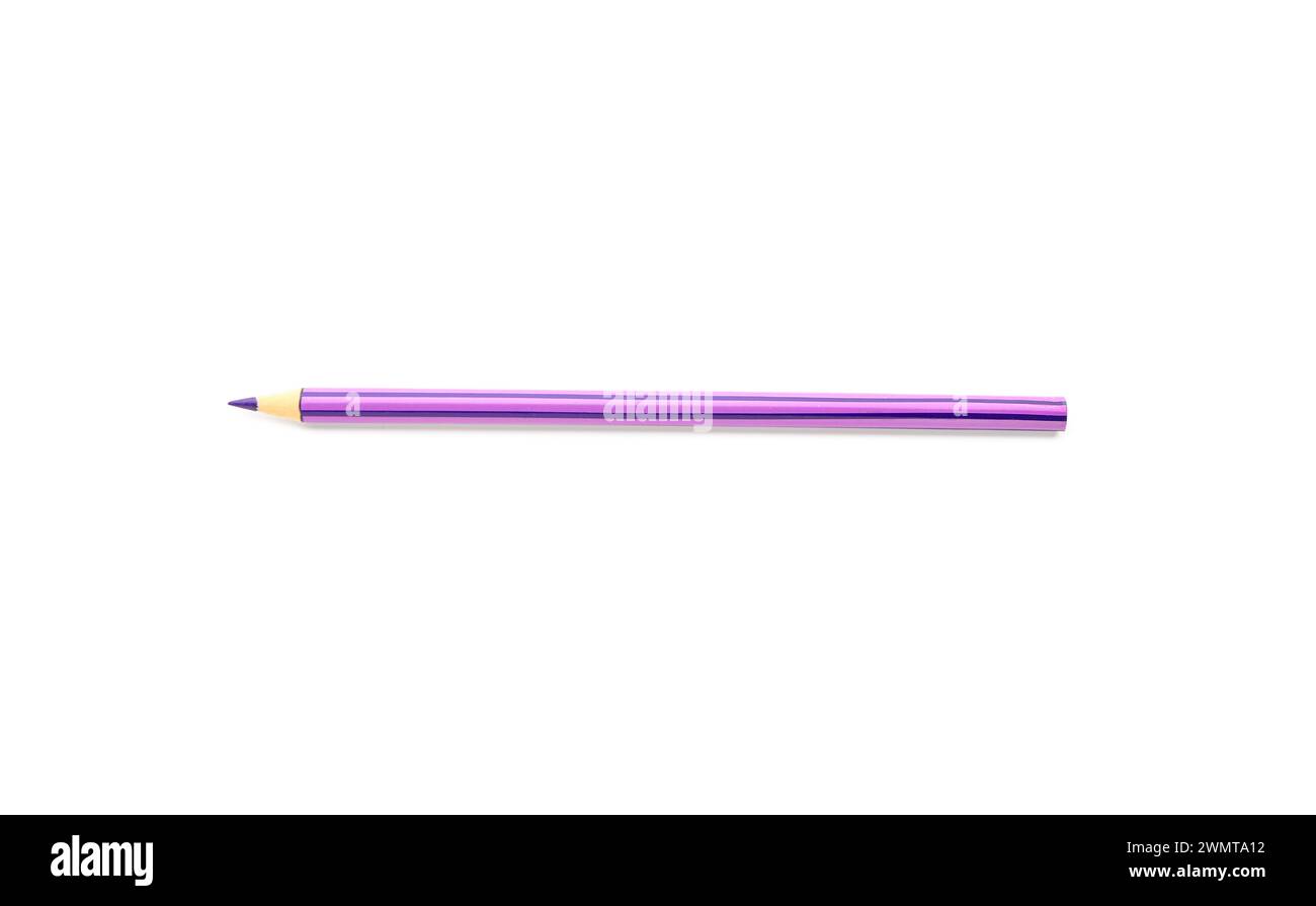 Purple pencil on white background Stock Photo - Alamy