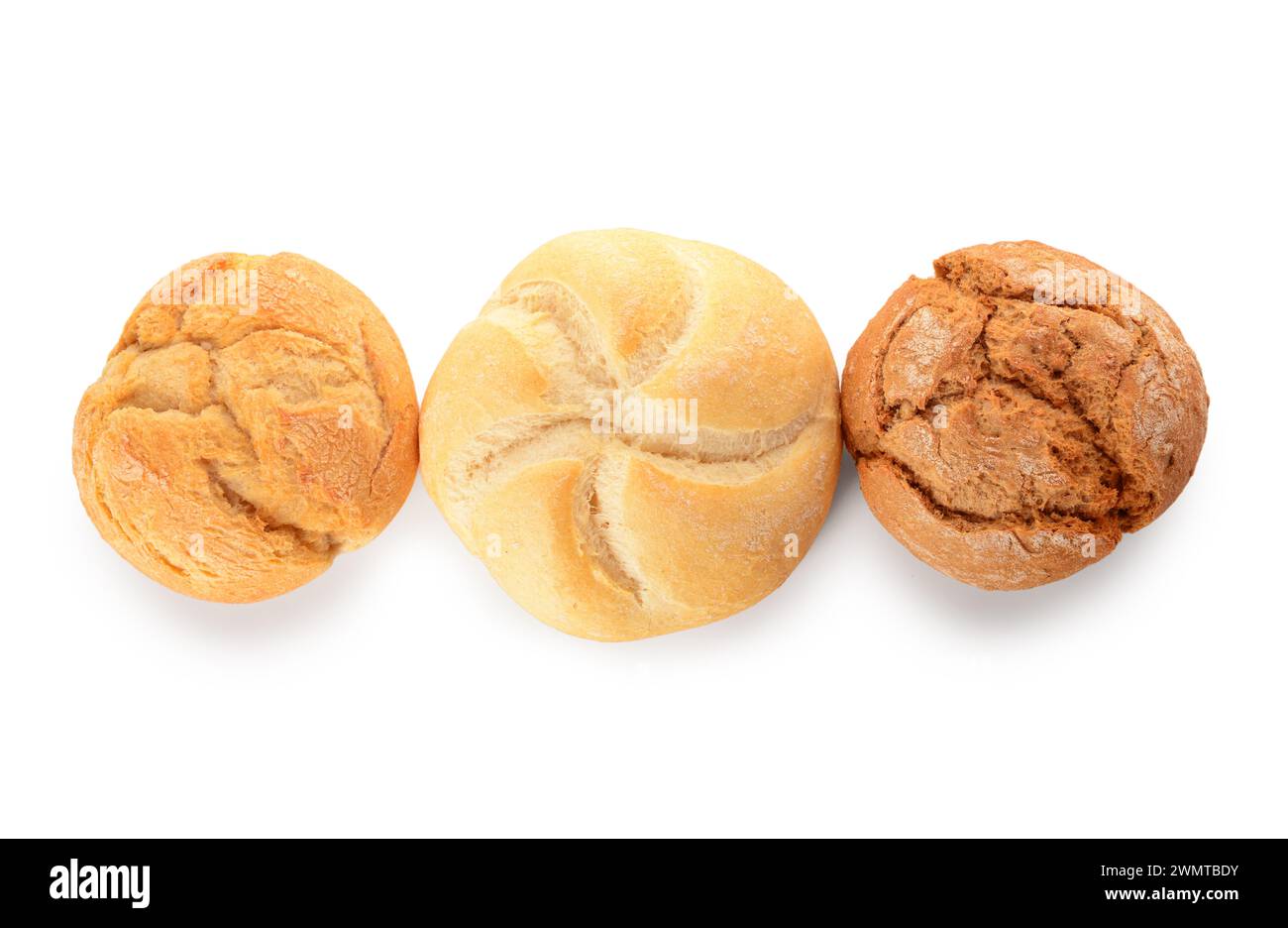 Different delicious buns on white background Stock Photo - Alamy