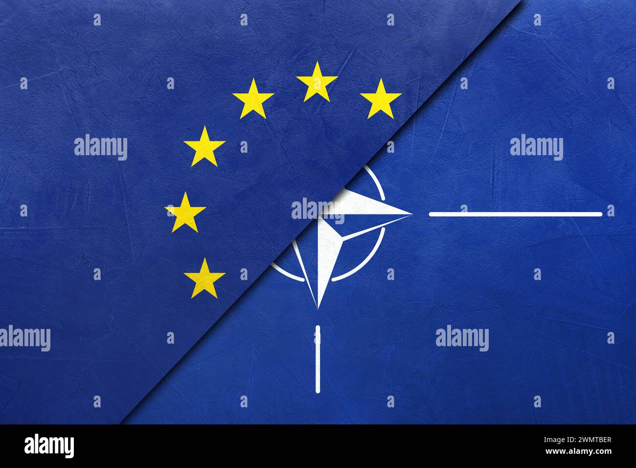 Flags of European Union and NATO on textured surface Stock Photo - Alamy