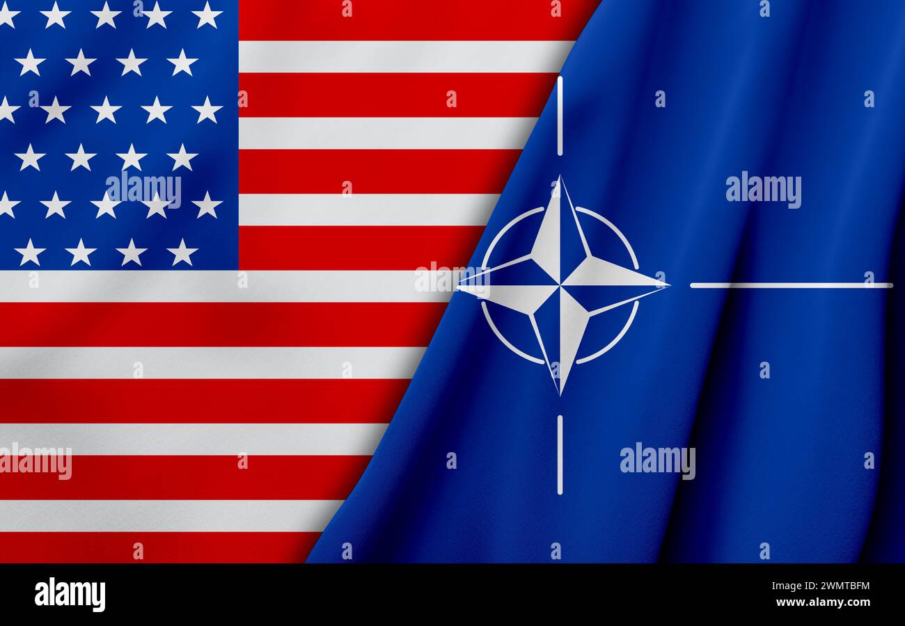 Flags of United States and NATO, banner design Stock Photo - Alamy