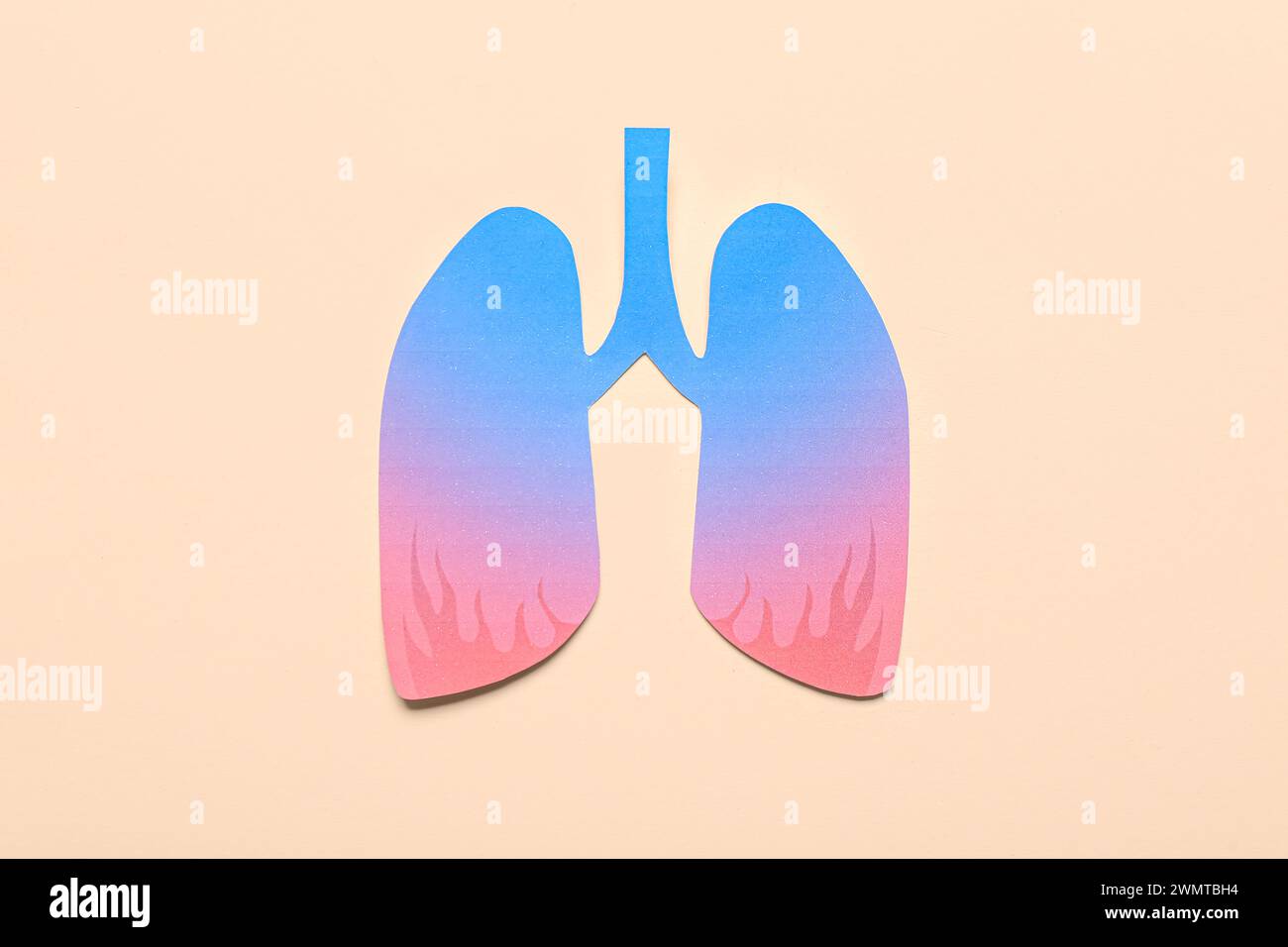 Paper lungs on beige background Stock Photo - Alamy